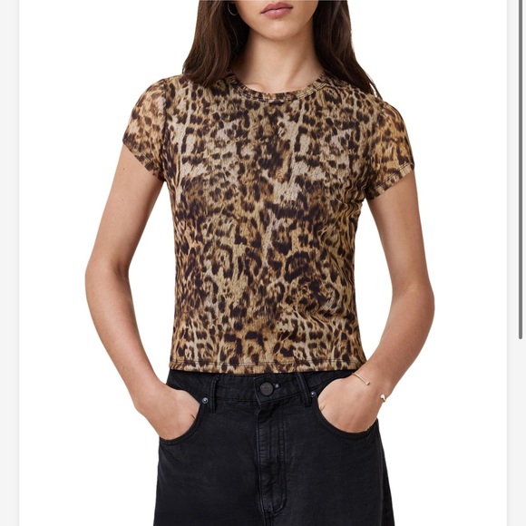 All Saints | Tops | Nwt Allsaints Womens Ellie Mesh Tee Evia Golden ...